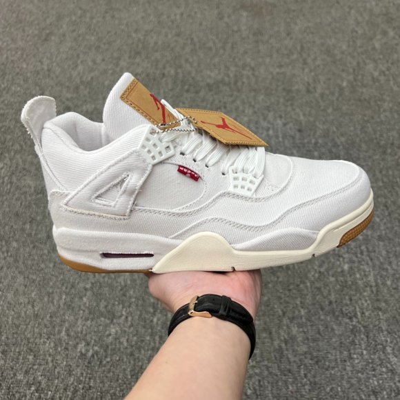 Jordan | Shoes | Air Jordan 4 Retro Levis White Levis Tag Mens Sneakers ...